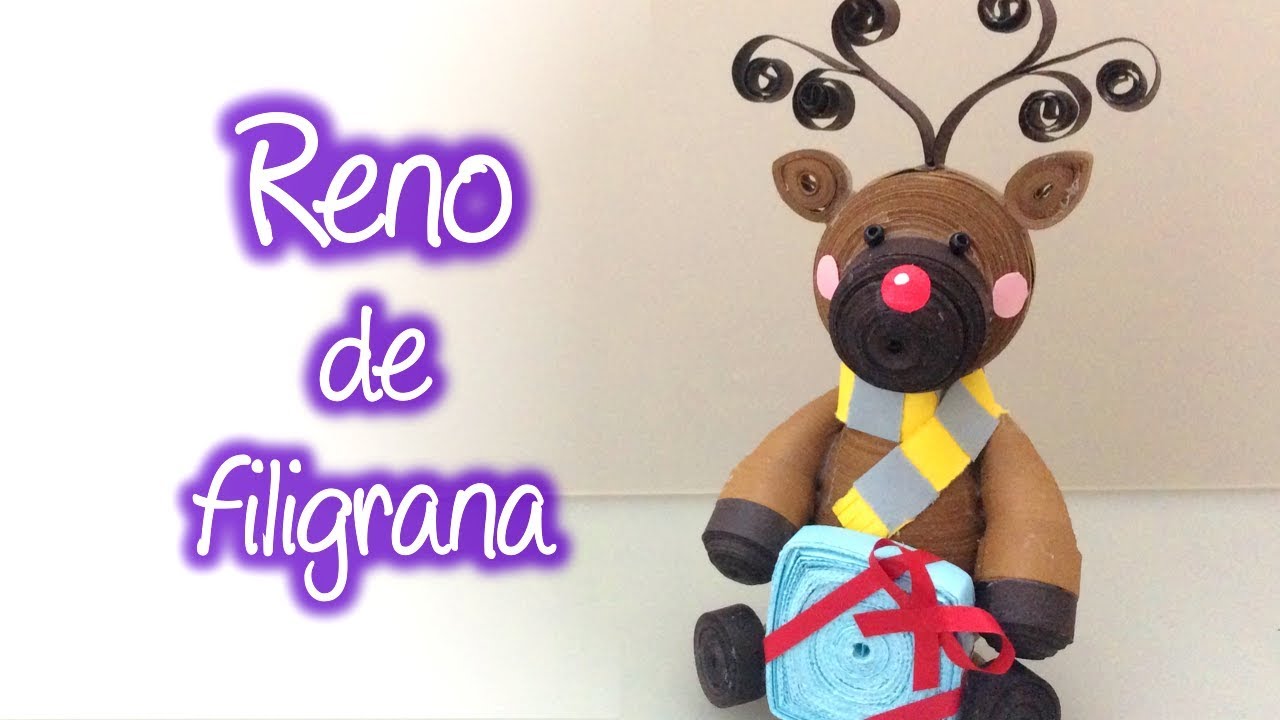 Reno de filigrana, Quilling reindeer - YouTube