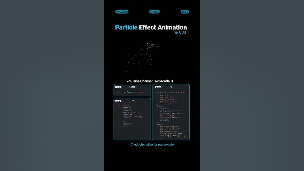 Particle Effect Animation Tutorial | HTML & CSS Magic | MZCode01 Developers 🌌 #coding #css # ...