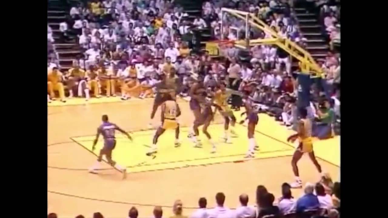 Dennis Rodman Defense on James Worthy 1988 Finals Game 7 - YouTube