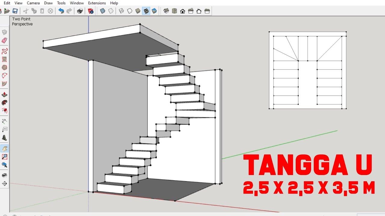 Tangga U Di Ruang Sempit | SketchupToday - YouTube