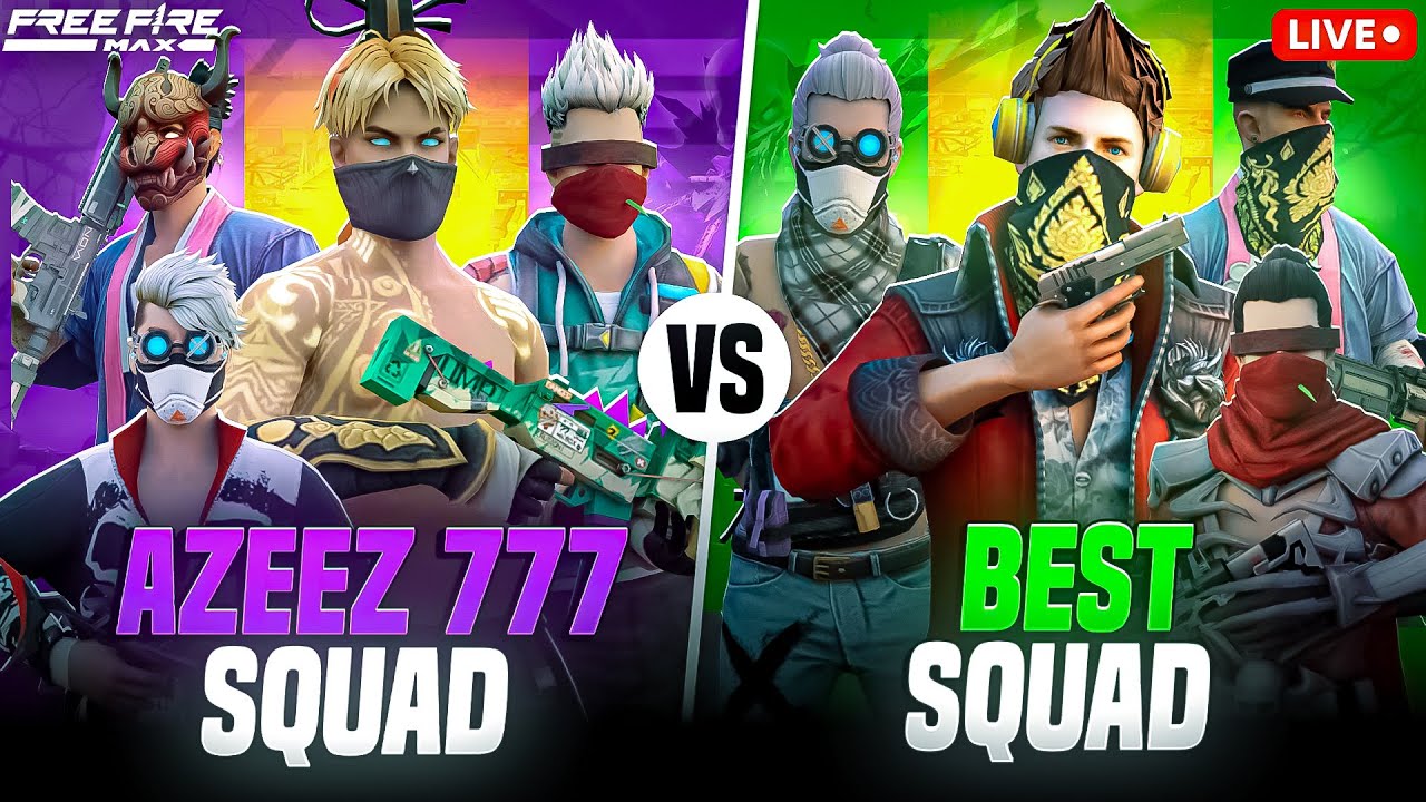 free fire live ☠4 VS 4 WITH BEST SQUADS🔥 #freefire #freefirelive # ...
