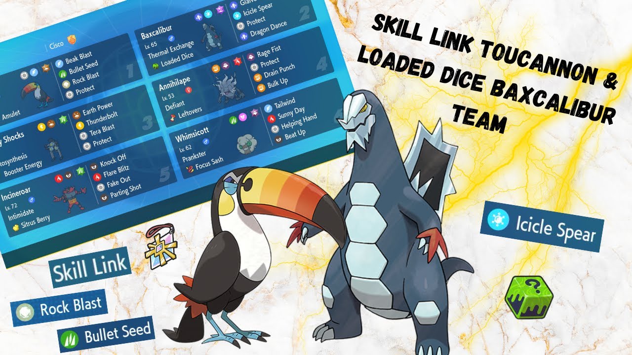 SKILL LINK TOUCANNON & LOADED DICE BAXCALIBUR PELT OPPONENTS-Pokemon ...