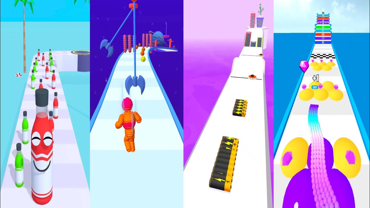 New Gameplay _ Juice Run _ BATTERY RUN _ Canvas Run _ Long Neck _ Rope ...