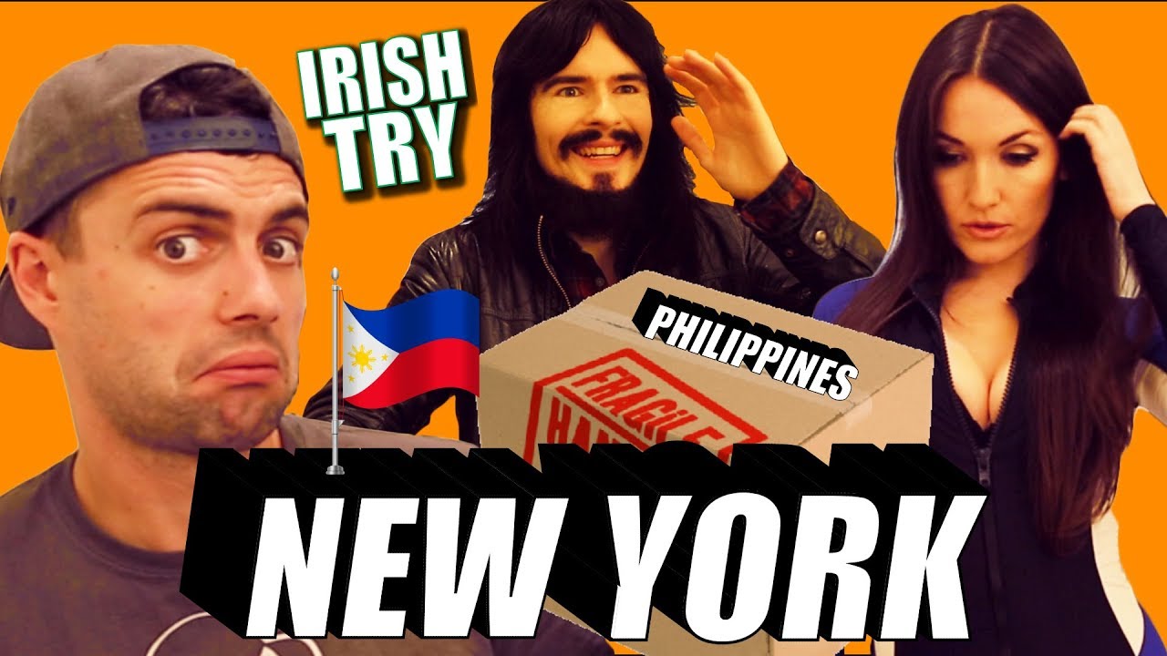 Irish People Try NEW YORK CARE PACKAGE!!! + 'Philippines Box + Filipino ...