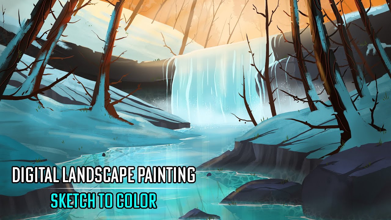 Creating A Stunning Waterfall Winter Scene from SCRATCH in Adobe ...