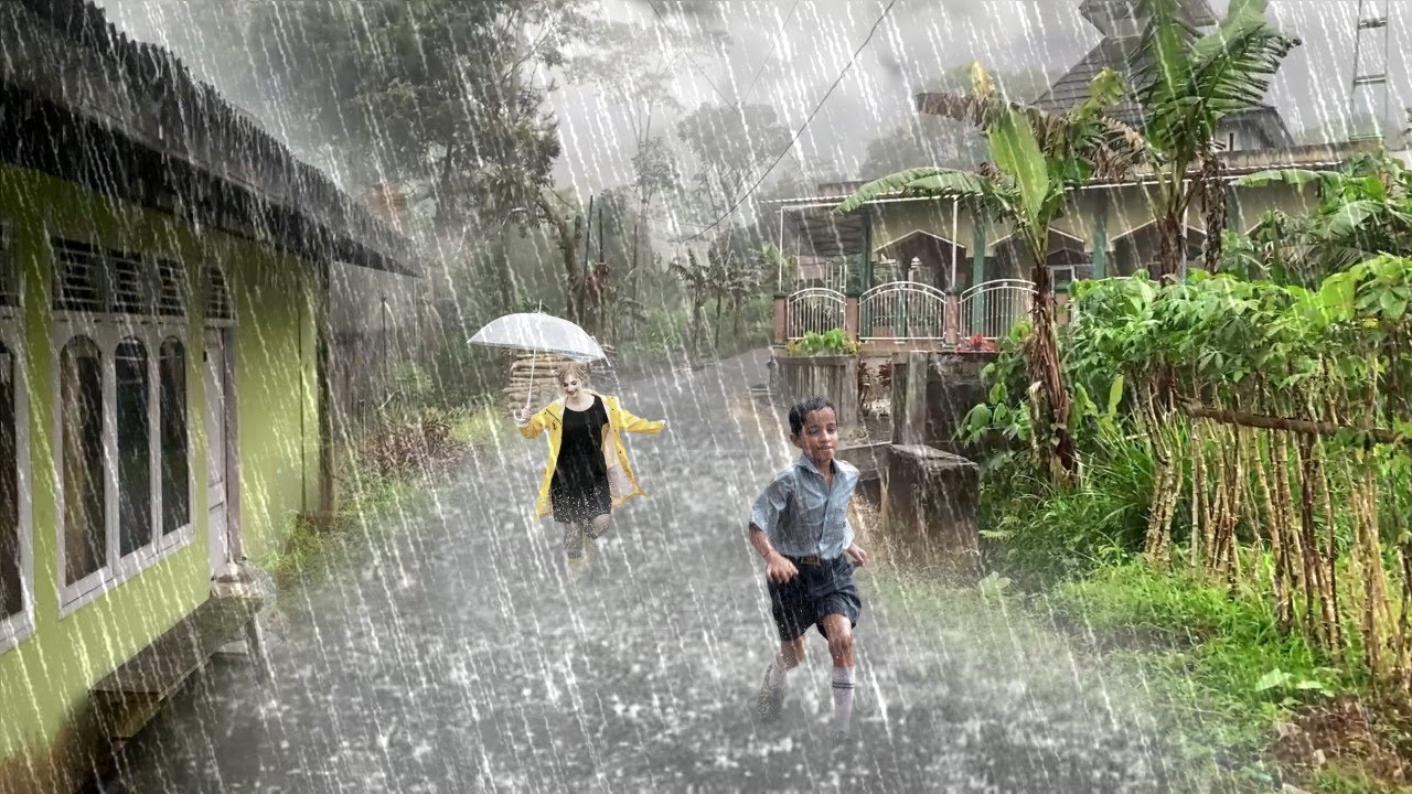 INSANE TROPICAL STORM! 🌧️ Walking Through Nonstop Rain & Thunder in ...