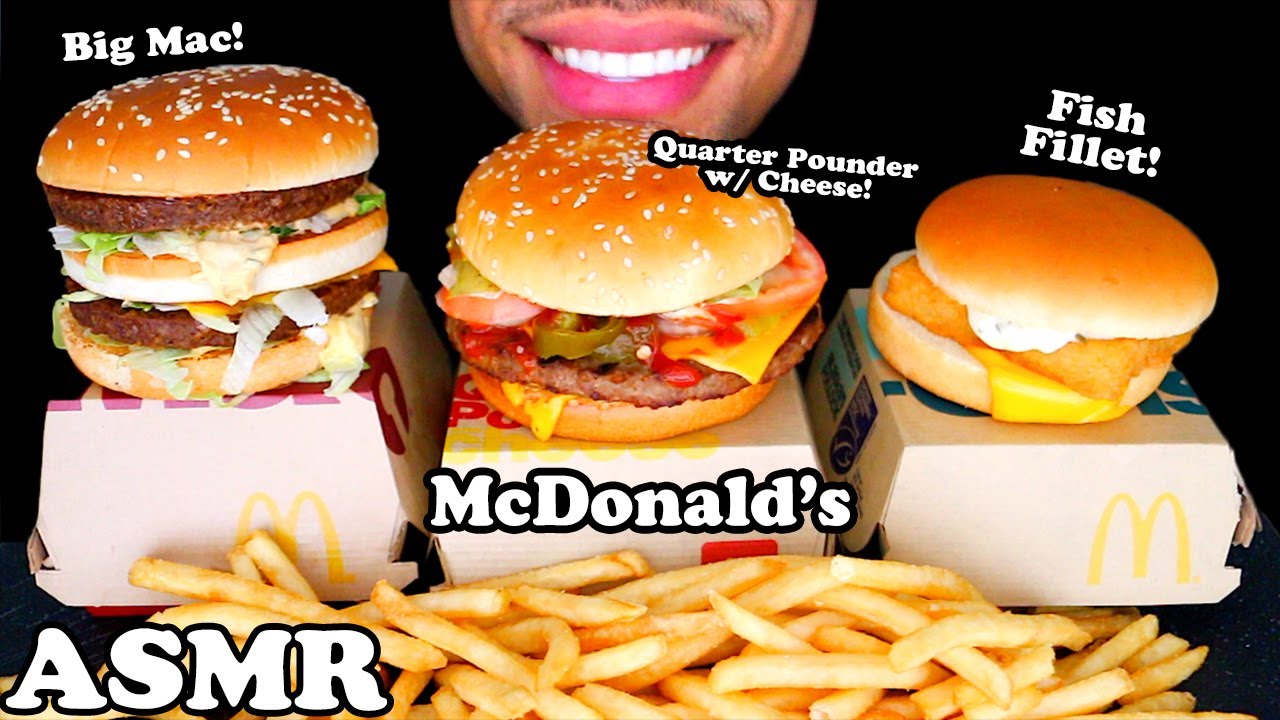 ASMR MCDONALD'S BIG MAC QUARTER POUNDER w/ CHEESE FISH FILLET FRENCH ...