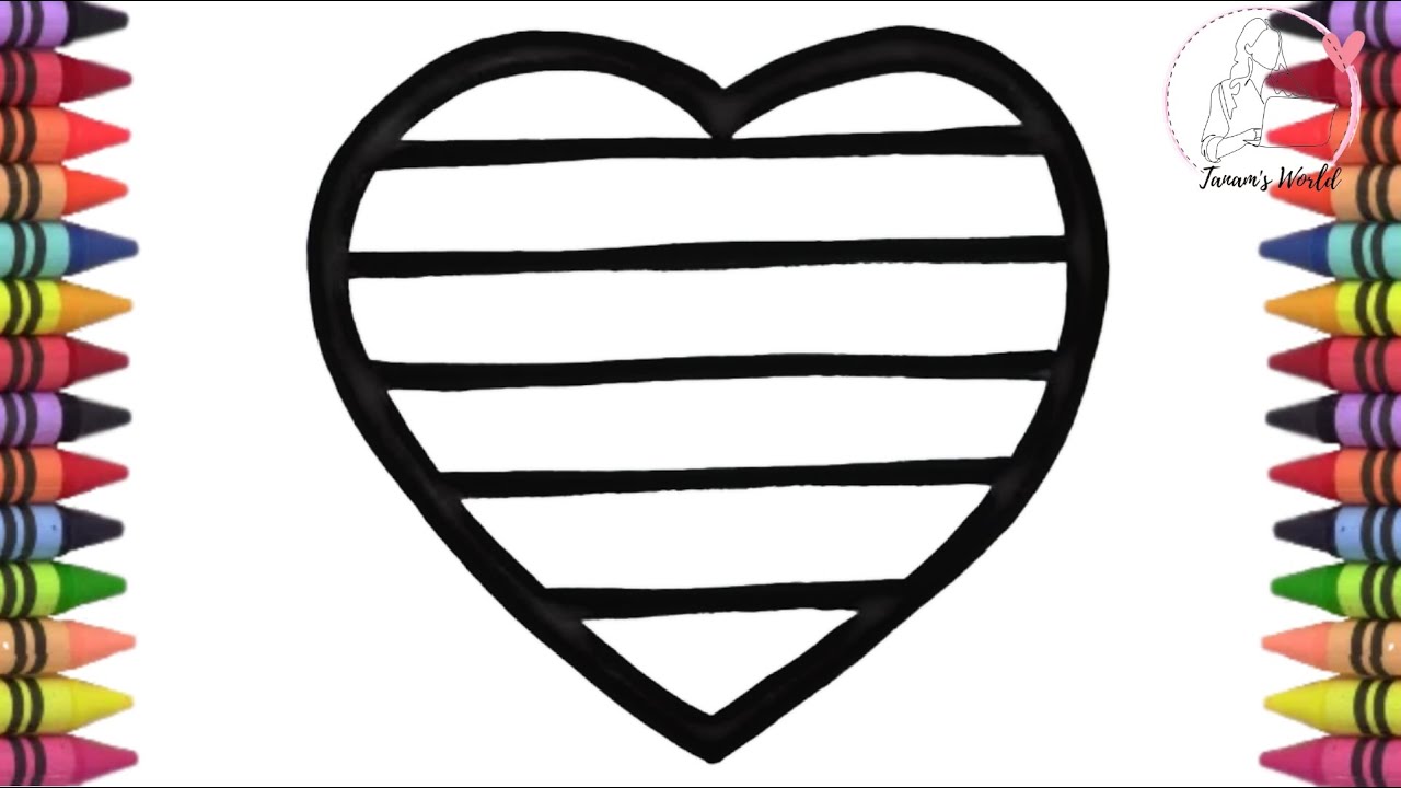 How To Draw Rainbow Heart/Rainbow Heart Drawing & Coloring For Kids ...