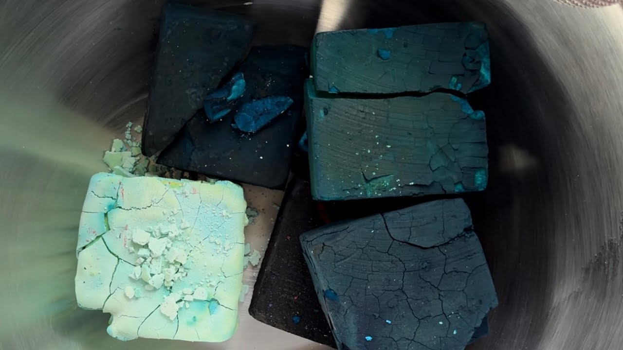 Deep dyed crispy soft chalk blocks with one pasted block - YouTube