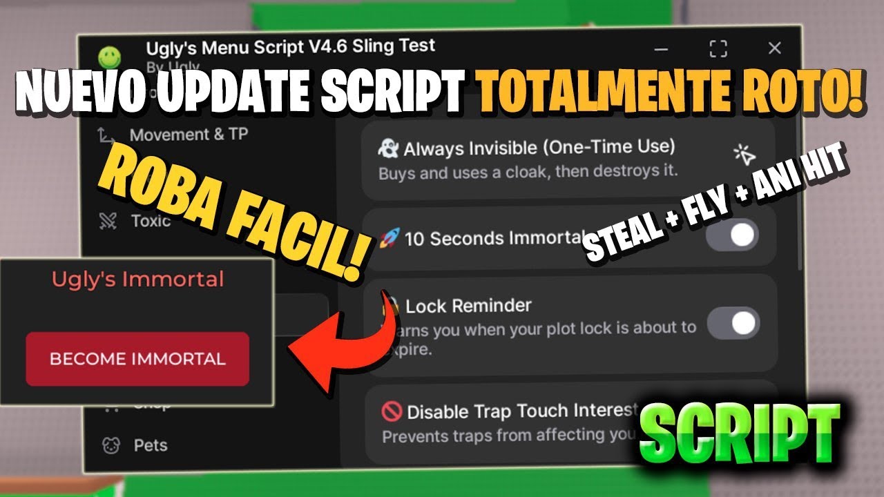 STEAL A BRAINROT SCRIPT🔥ANTI HIT + AUTO STEAL + BOOST10... ROBA TODO EN ...