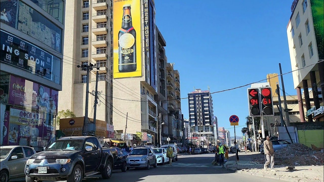 Addis Ababa 4K, Bole Med. to 22 Road, Djibouti St. UHD - YouTube