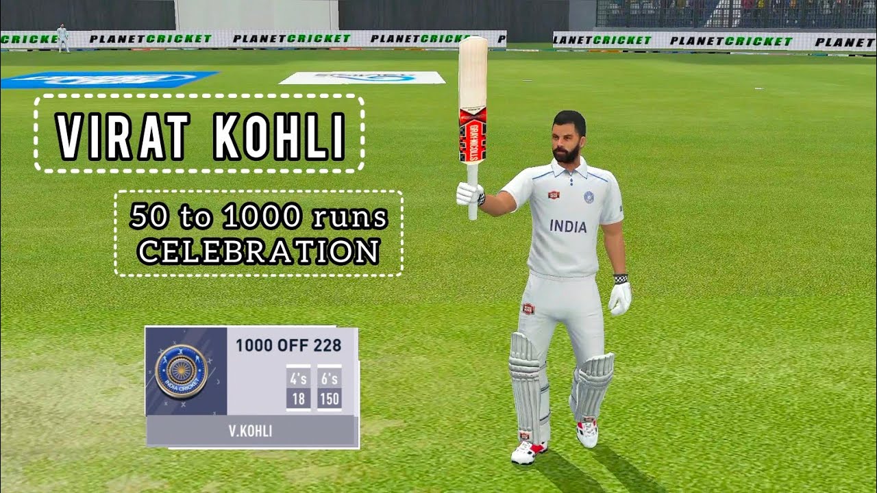 Run Machine Virat Kohli 50 to 1000 Runs Celebration in Real Cricket 24 ...