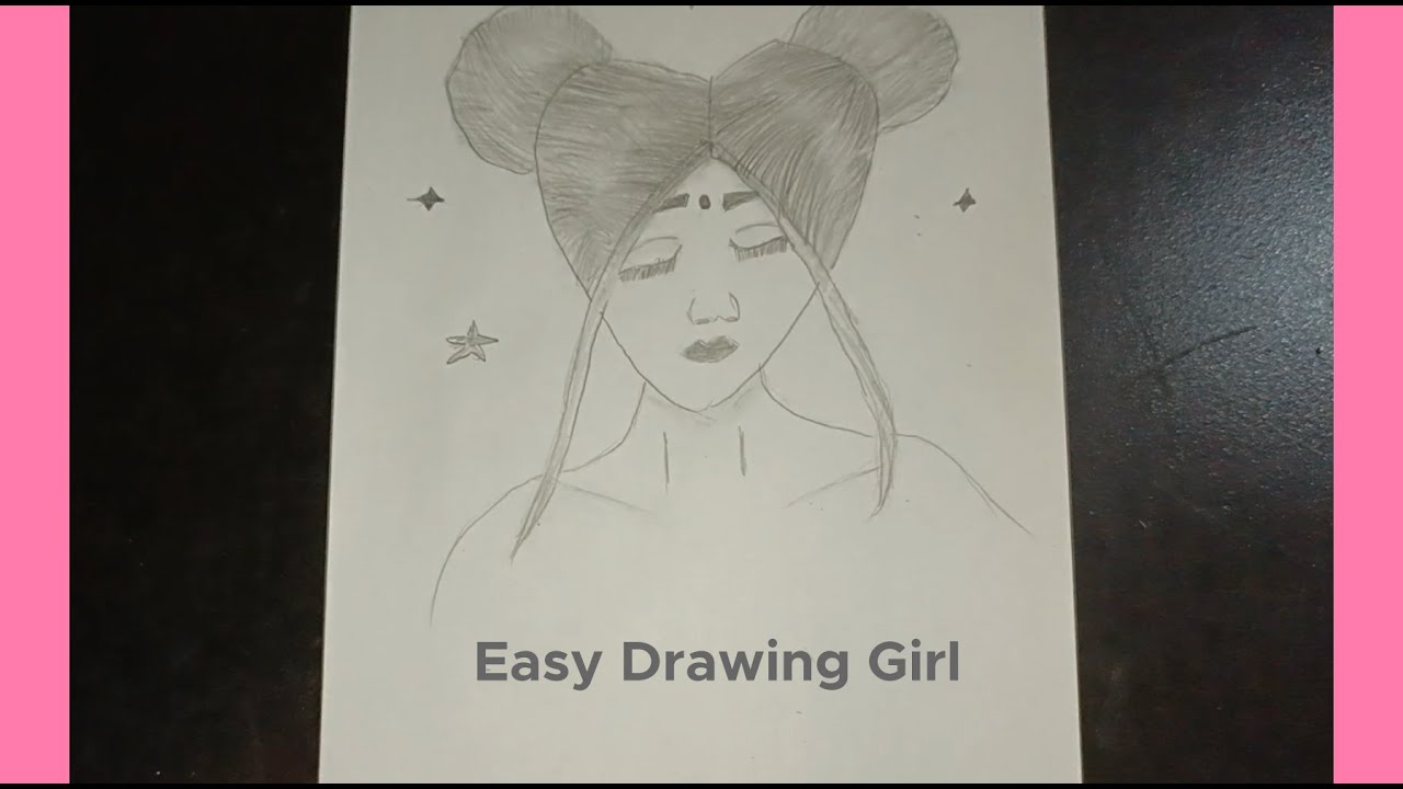 How to Draw Easy Beautiful Girl | Easy Simple Drawing | Pencil Sketch ...