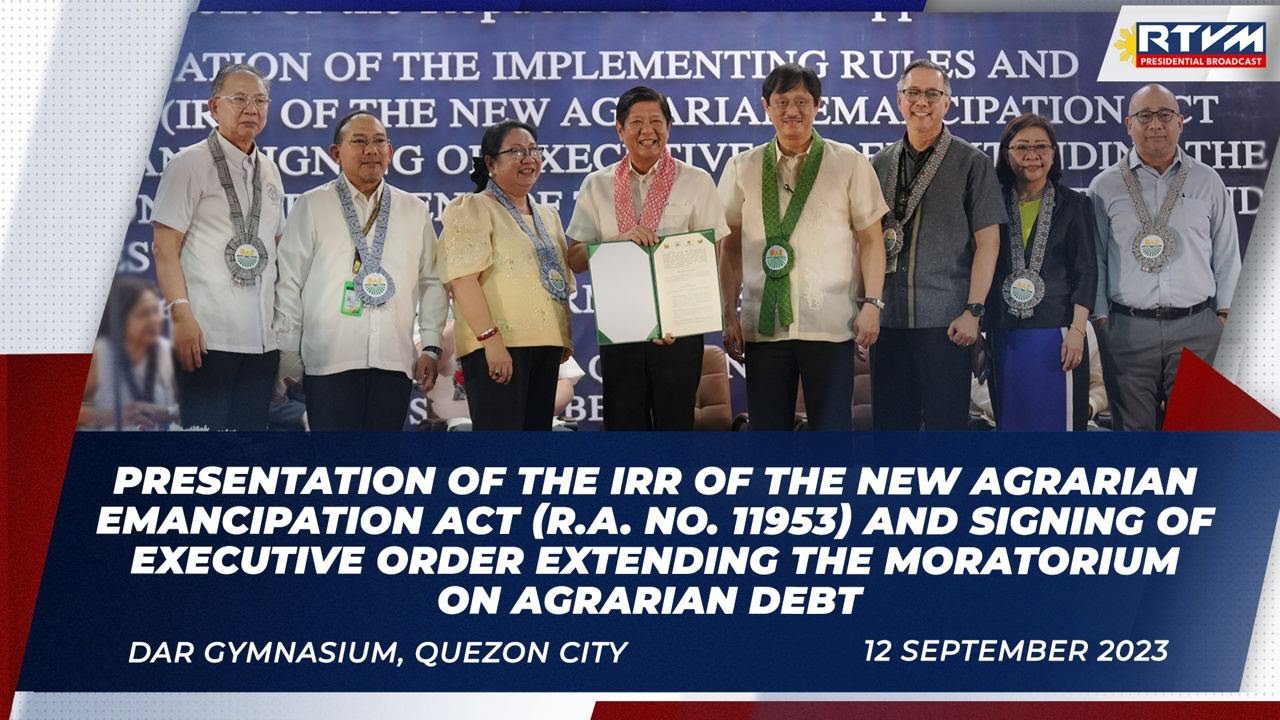 Presentation of IRR of R.A. No. 11953 and Signing of EO Extending the ...