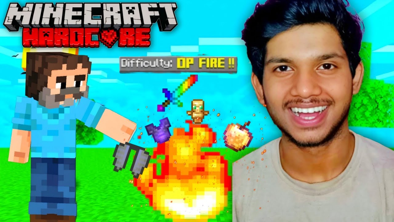 100 DAYS But FIRE Gives SUPER OP ITEMS In Hardcore Minecraft 😰 - YouTube