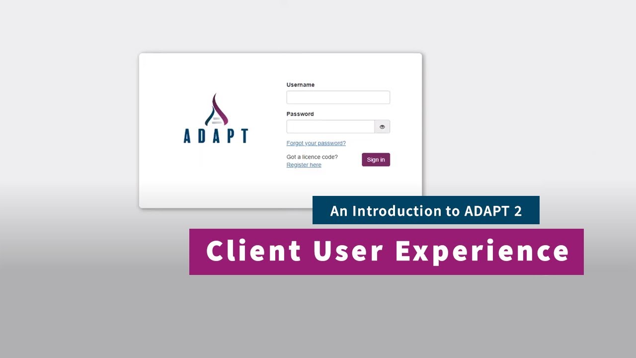 Adapt 2 Client User Experience - YouTube