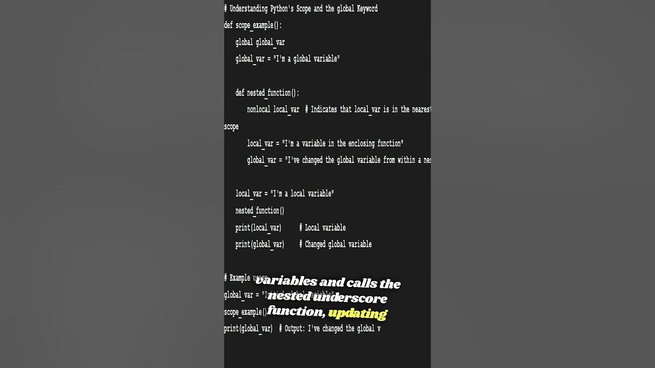 Unlocking Python's Scope: Understanding Global & Nonlocal Variables! #programming #coding # ...