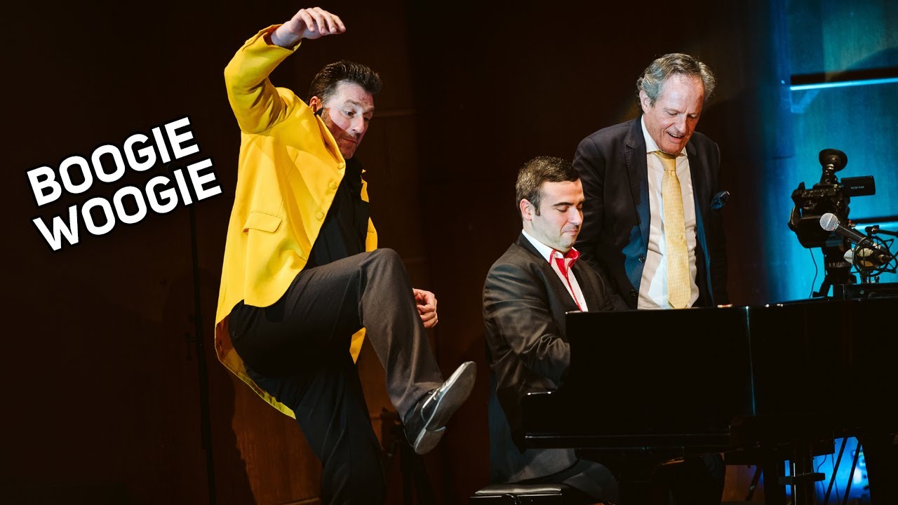 3 pianists on 1 piano! // Crazy Boogie Woogie Performance! - YouTube