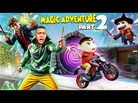 Franklin and Shinchan Team Up with HARRY POTTER for a Magic Battle in GTA 5! ✨⚡
