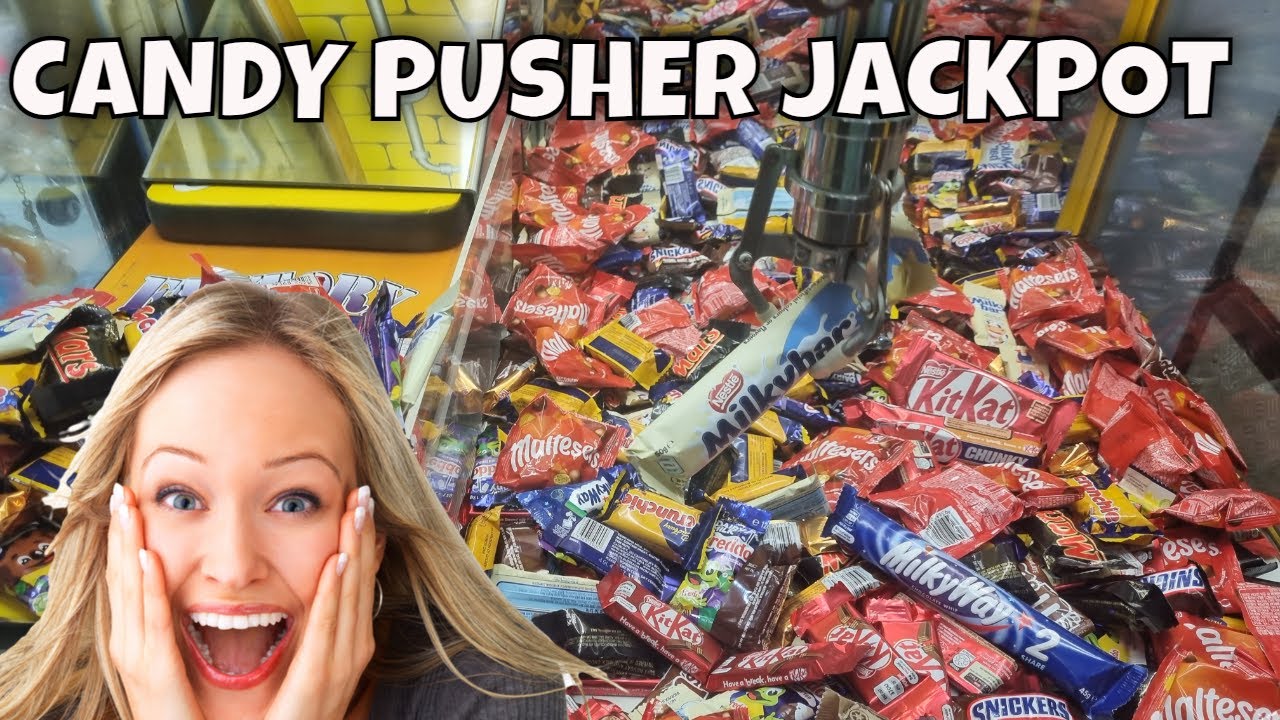 CANDY PUSHER JACKPOT WINNER LIVE 😍 Arcade Real Prize Wins!! Candy Claw ...