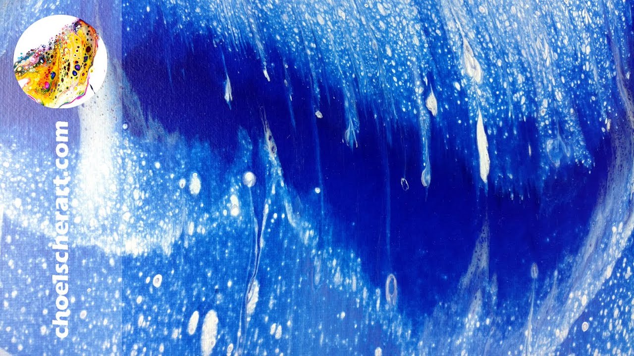 💙Acrylic Pour Swipe Painting Tutorial - Blue Color Scheme💙 - YouTube