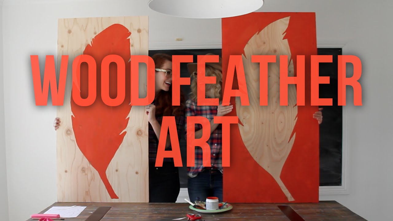 Wood Feather Art DIY - YouTube