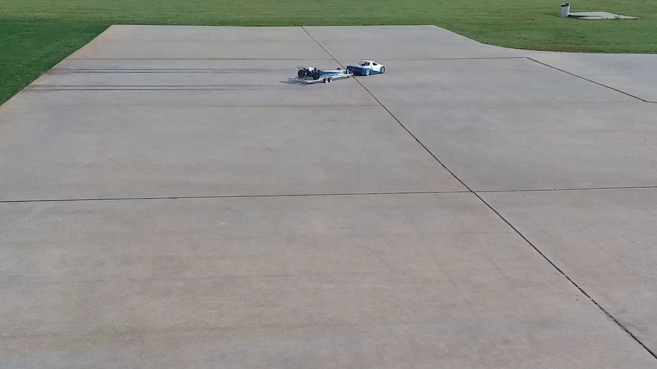 RC Nitro dragster setup with truck & aluminum trailer - YouTube