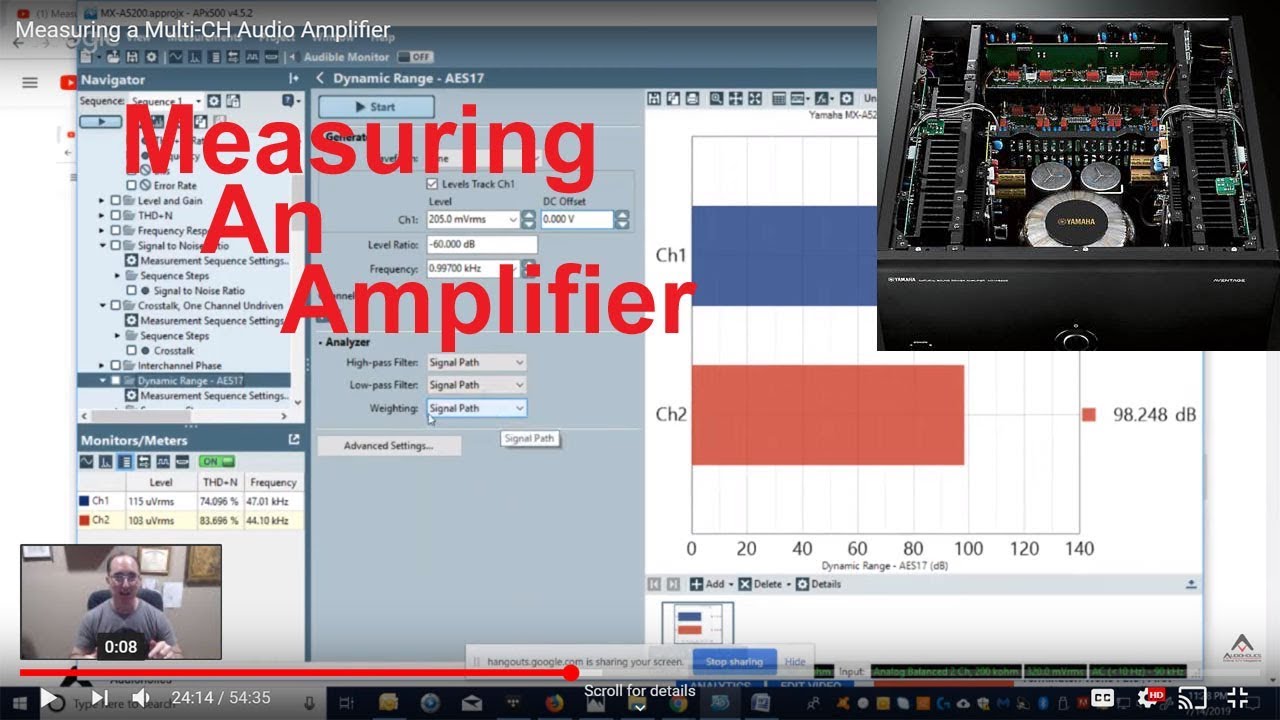Measuring a Multi-CH Audio Amplifier - YouTube