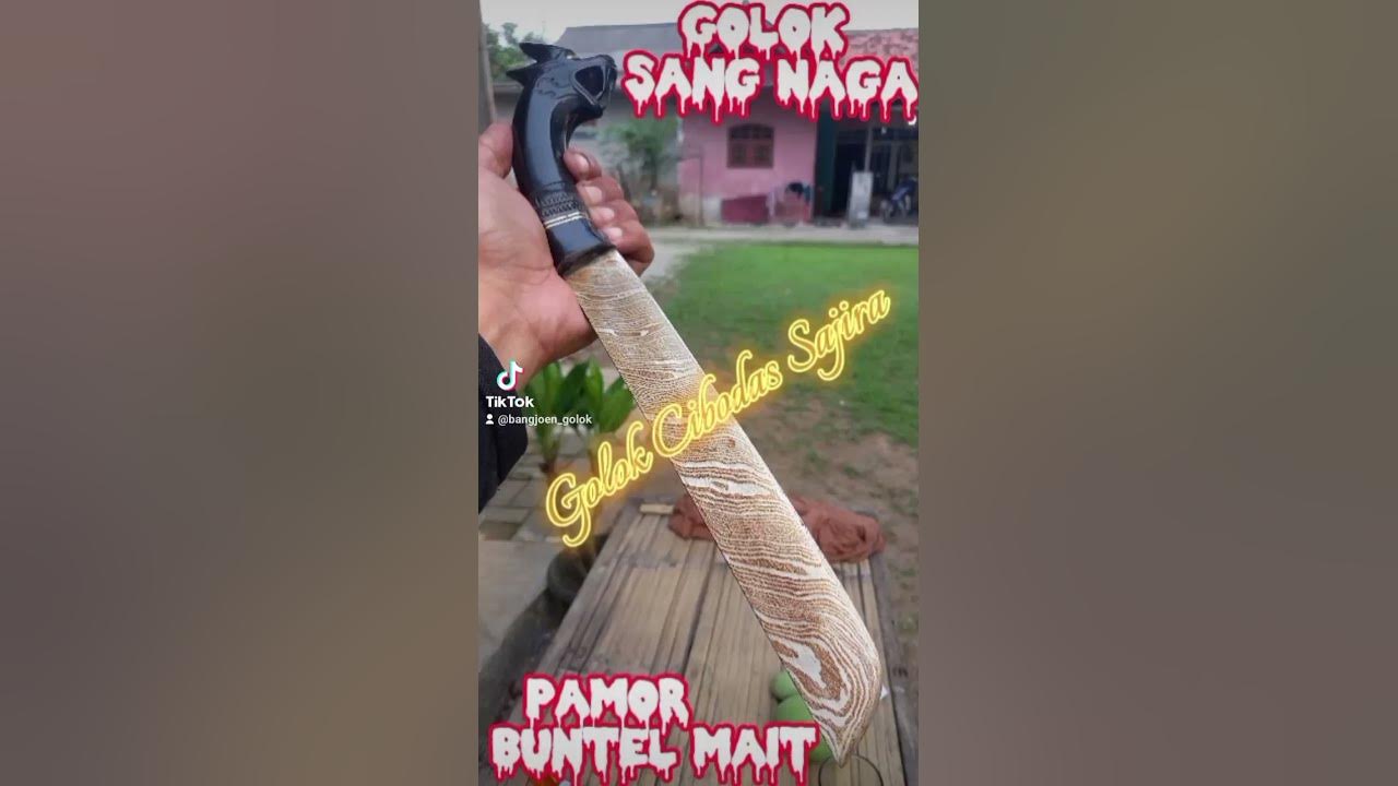 Golok Naga Full Tanduk Pamor Buntel Mait - YouTube