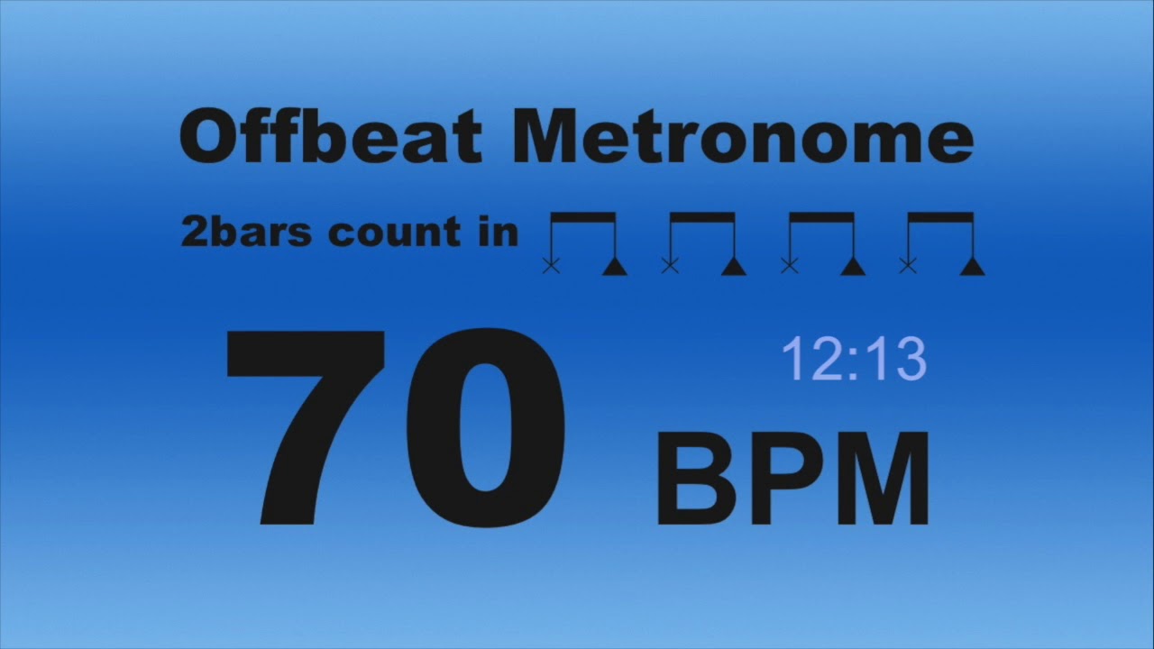 Offbeat Metronome BPM=70 - YouTube