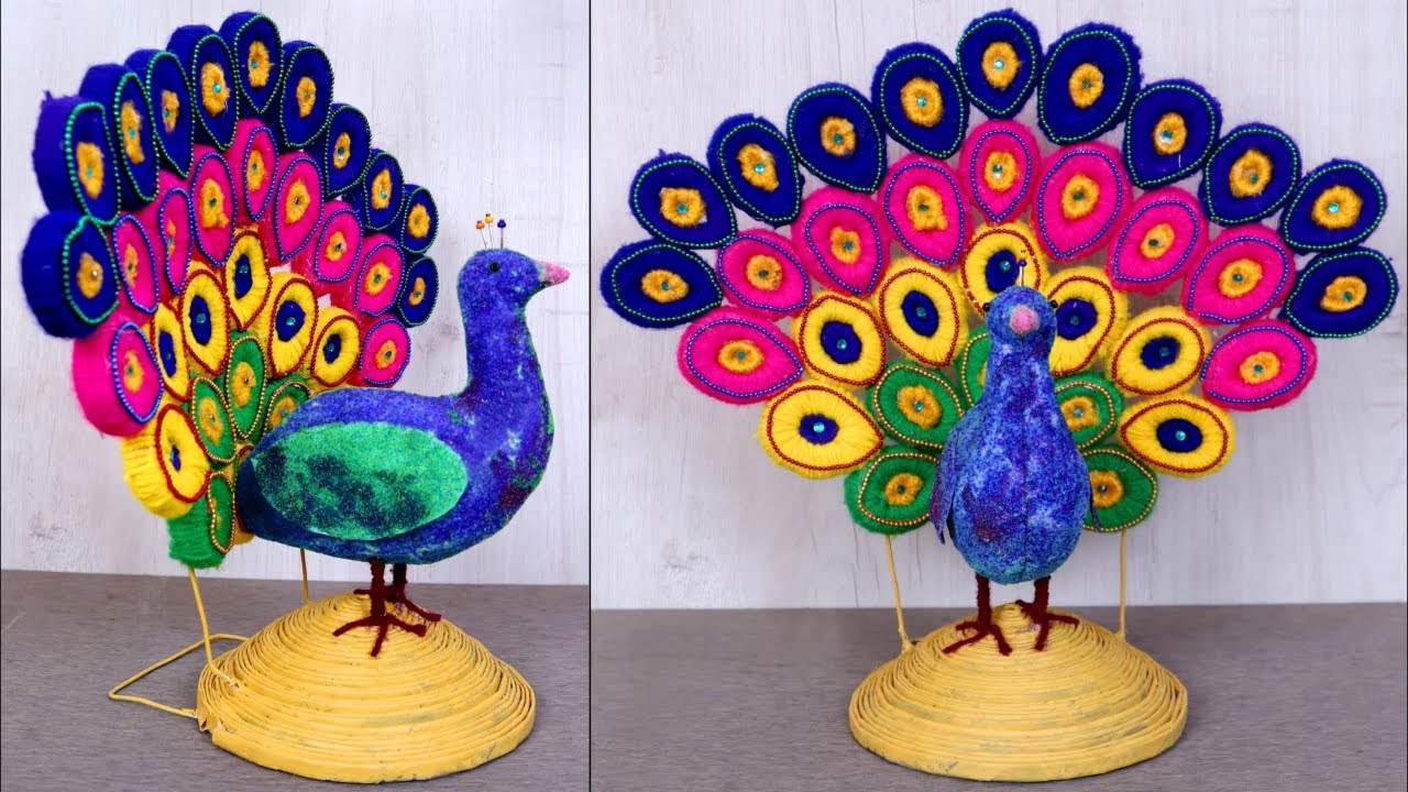 WoW ! What an Amazing DIY Peacock Showpiece || Handmade Things - YouTube