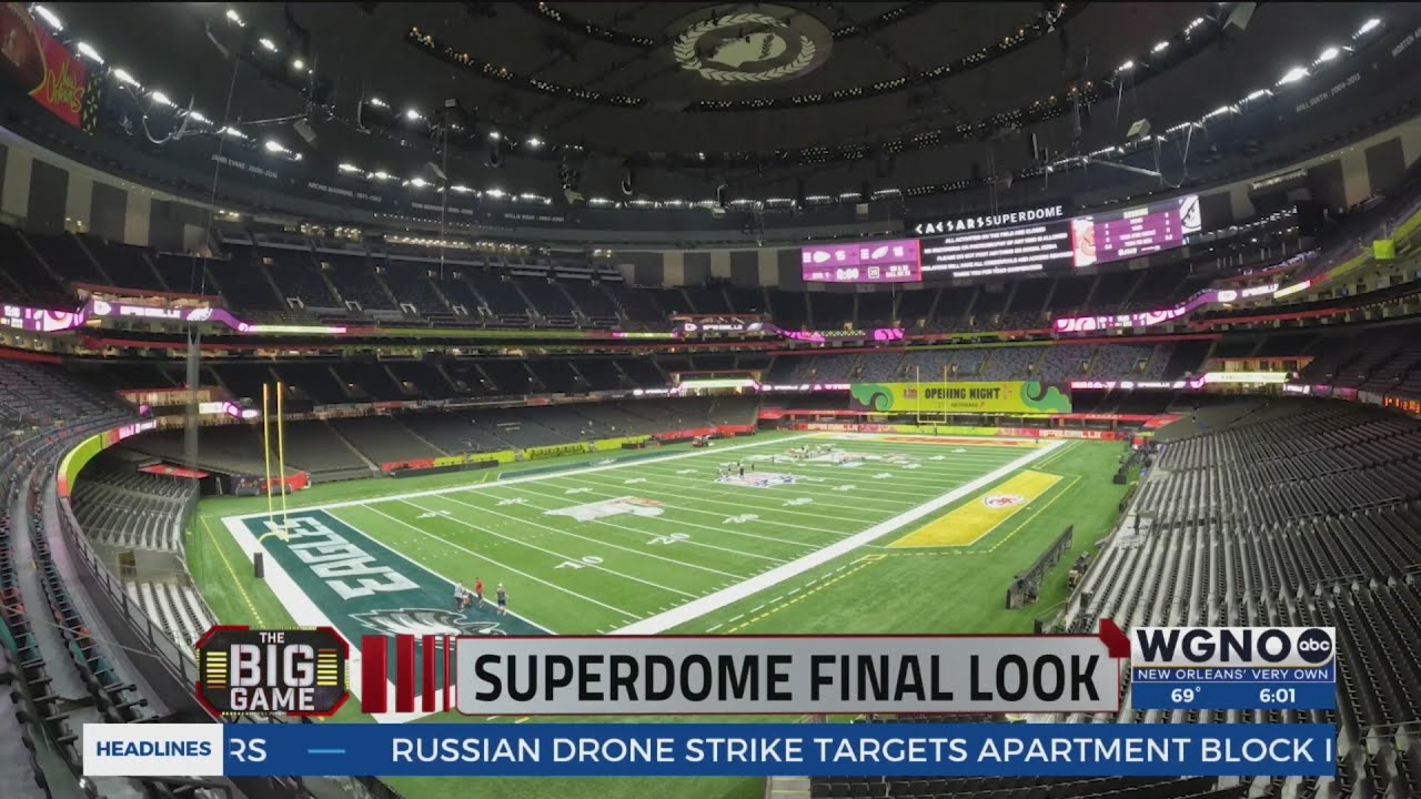 Inside look at the Super Dome before The Big Game's opening night - YouTube