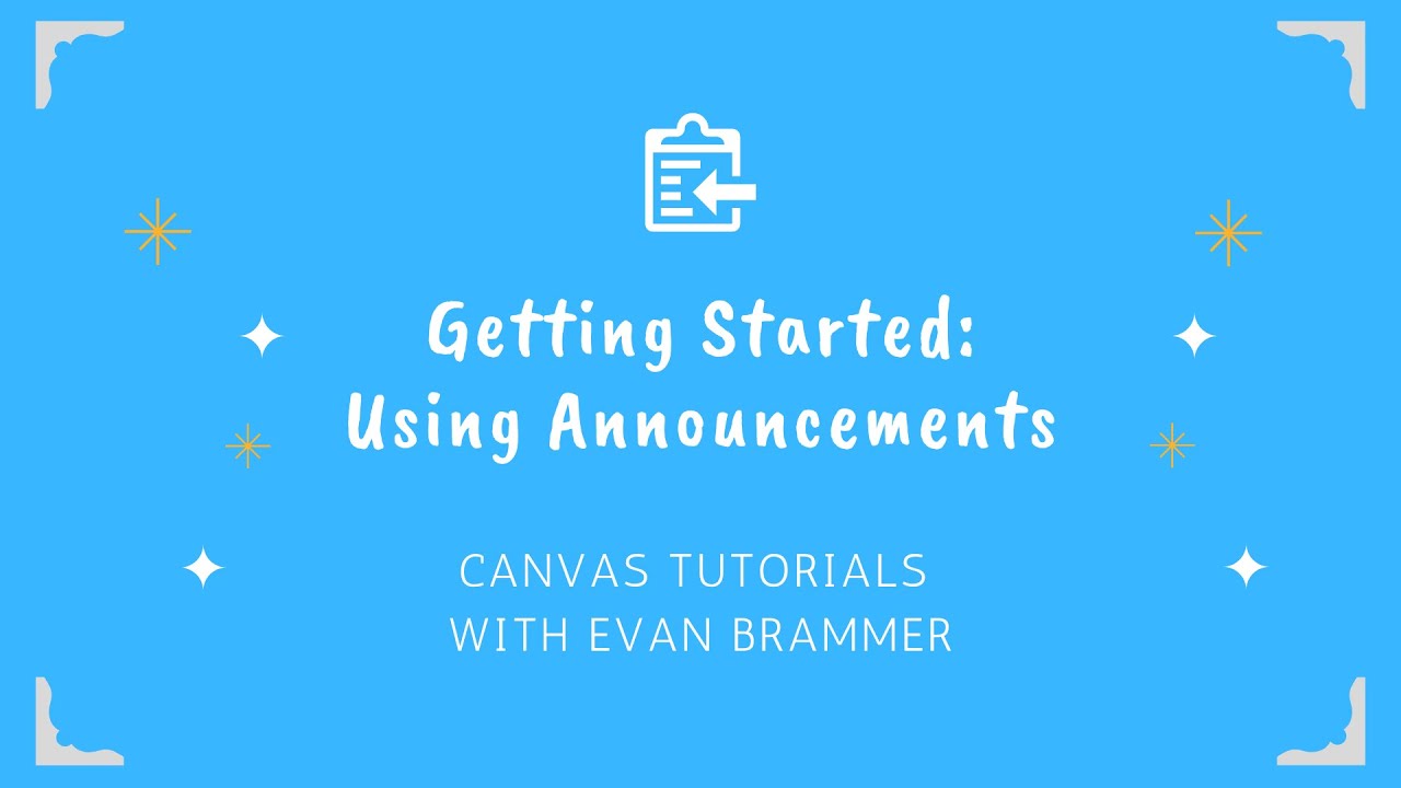 Getting Started - Using Announcements - YouTube