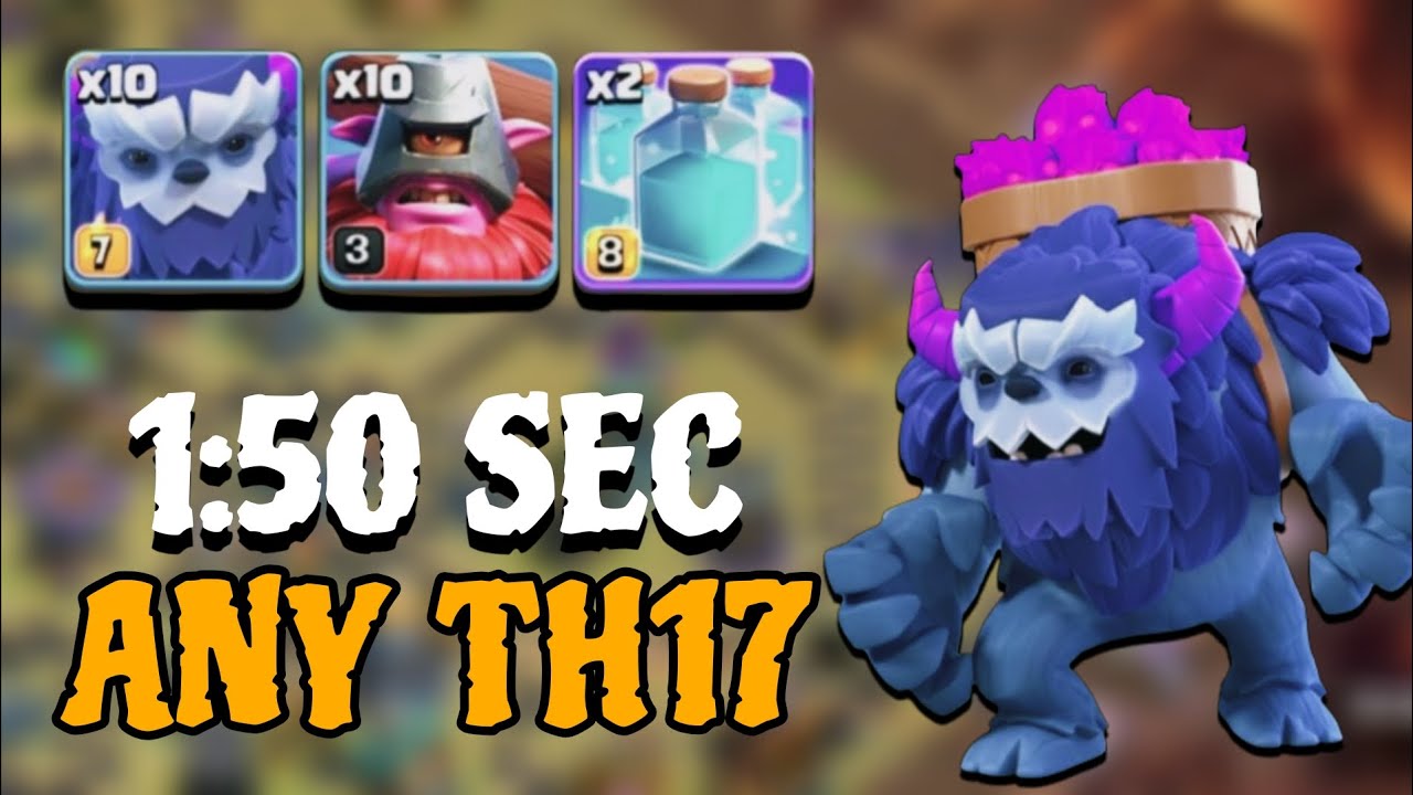 Best Attack strategy In Town Hall 17 Yeti And Thrower | Clash Of Clan ...