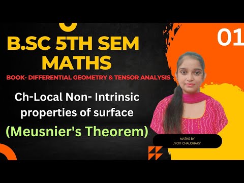 B.Sc 5th sem Maths || Meusnier's Theorem || By Jyoti Chaudhary ️ ️ ...
