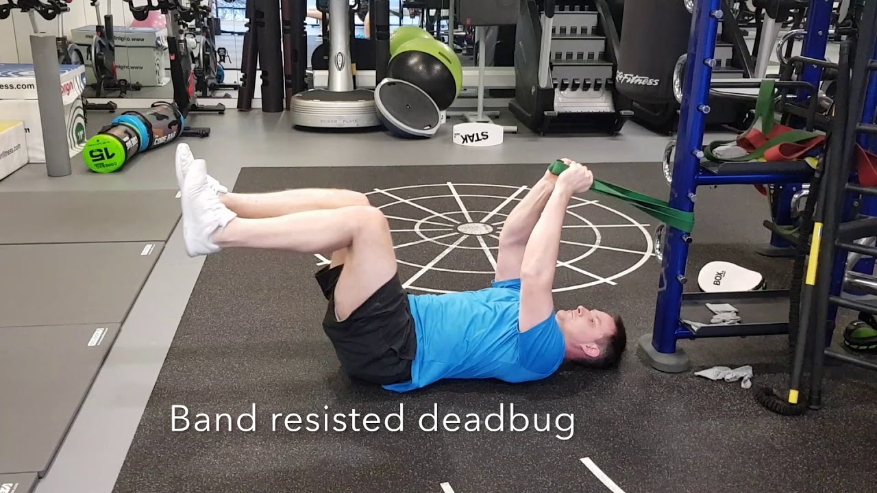Band resisted deadbug - YouTube