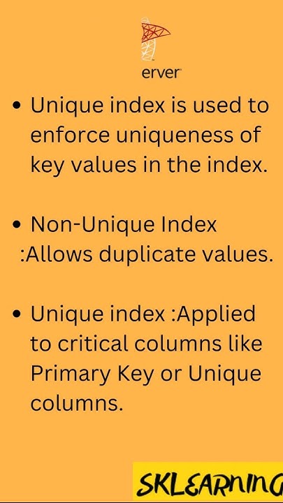 Difference Between Unique and Non-Unique Indexes in SQL Server | SQL ...