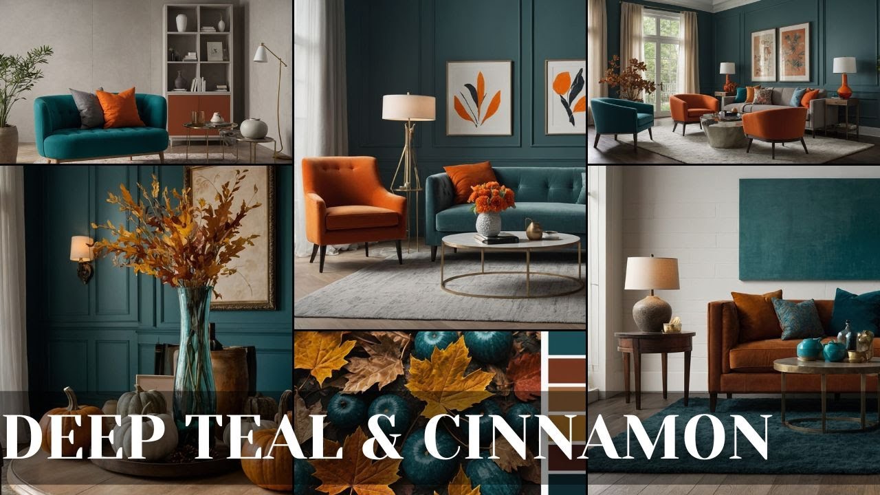 Deep Teal and Cinnamon | Fall Interior Living Space Design Palette ...