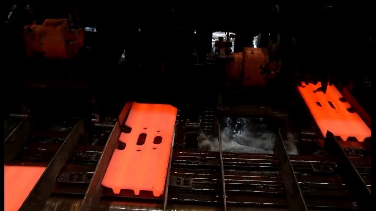 Track Pads Production — Excavator and Bulldozer Track Shoe - YouTube