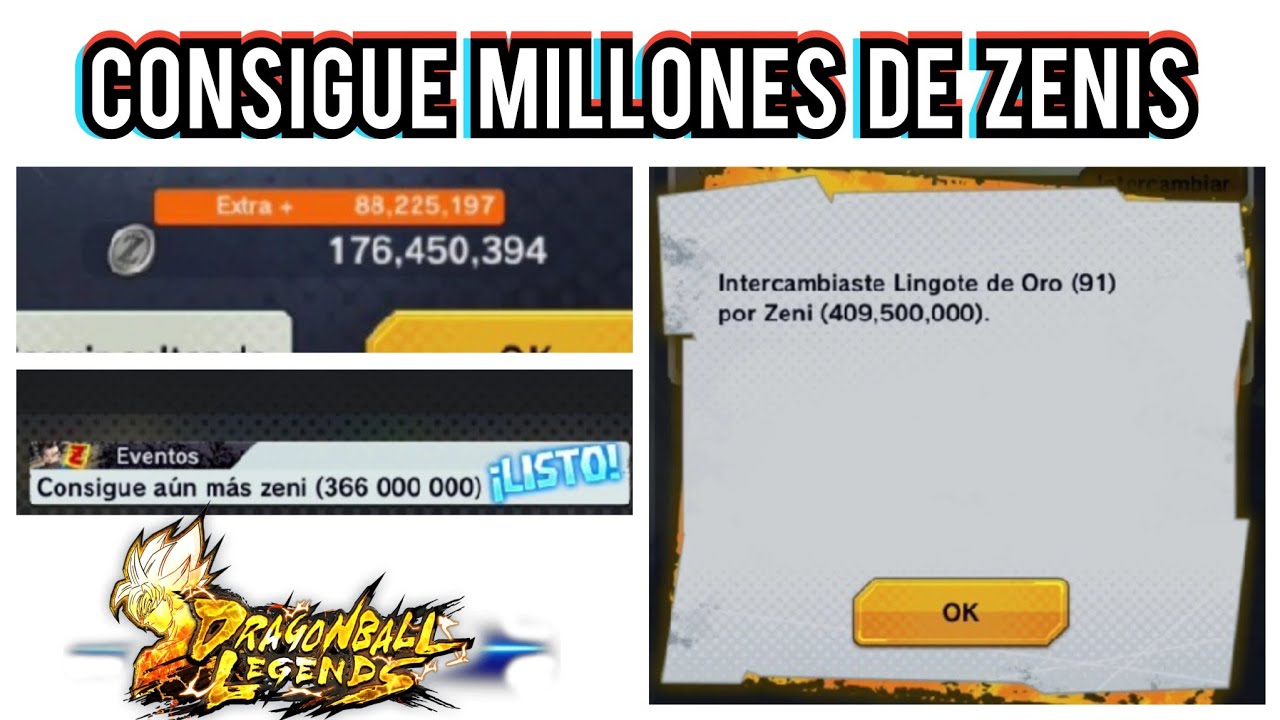 cómo CONSEGUIR MUCHISIMOS ZENIS en DRAGONBALL LEGENDS (EN MENOS DE 2 ...
