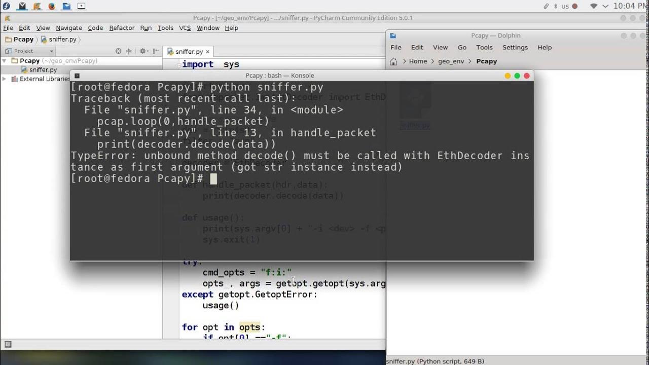 94 Python network programming pcapy library - YouTube