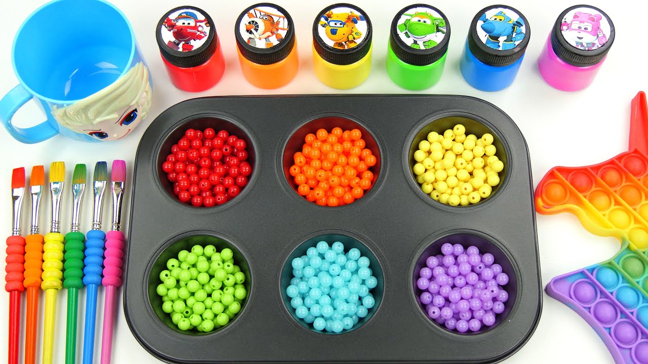 Satisfying Video | Rainbow Foot PopIt Magic Pony Beads IN Pan FROM ...