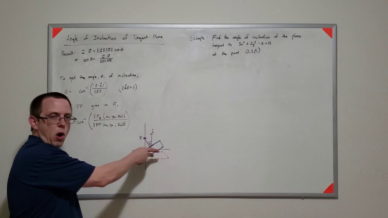 13.07.04 Angle of Inclination of Tangent Plane - YouTube