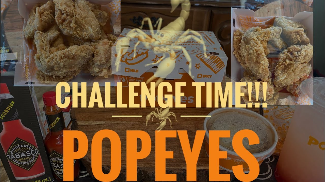 Scorpion Chicken Challenge By @XtinaGrubz #popeyes #challenge # ...