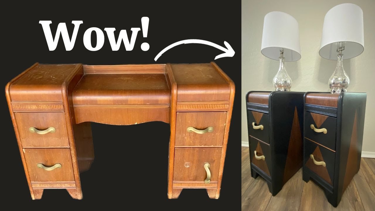 Amazing Transformation of an Old Vanity Into 2 Art Deco Style ...