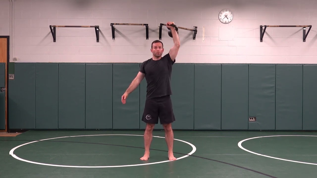 1 Arm KB Cheat Clean and Press - YouTube