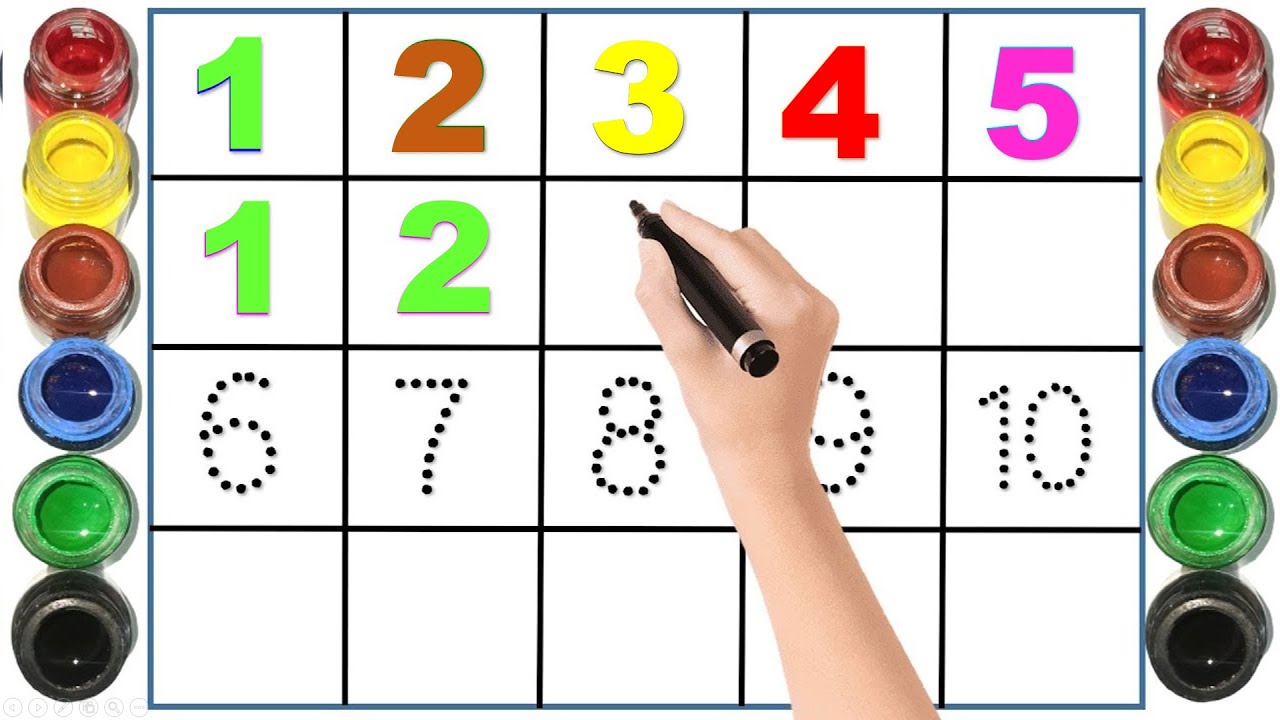 Learn to count, kids rhymes, how to draw 123, एक से 100 Tak ginti, 1 to ...