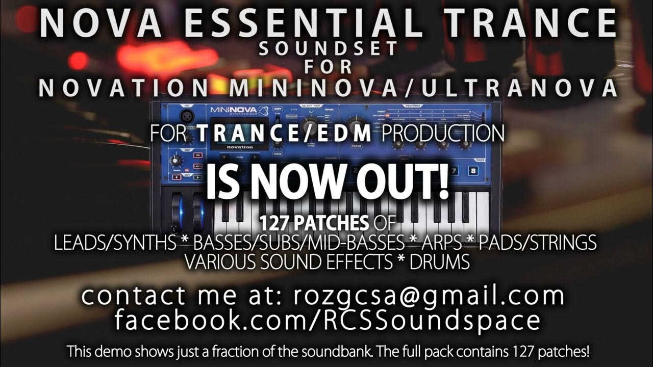 NOVA ESSENTIAL TRANCE Soundset Vol 1. for NOVATION MININOVA & ULTRANOVA synthesizers - YouTube