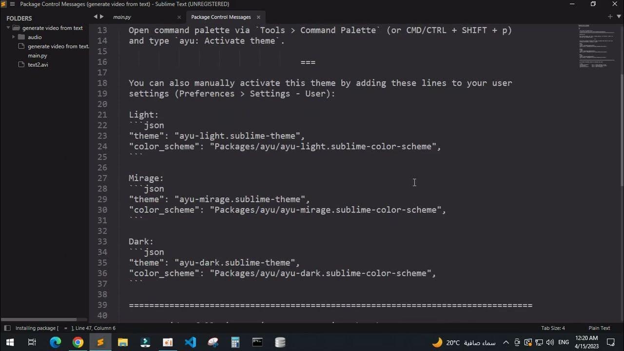 install Ayu Theme for Sublime Text - YouTube