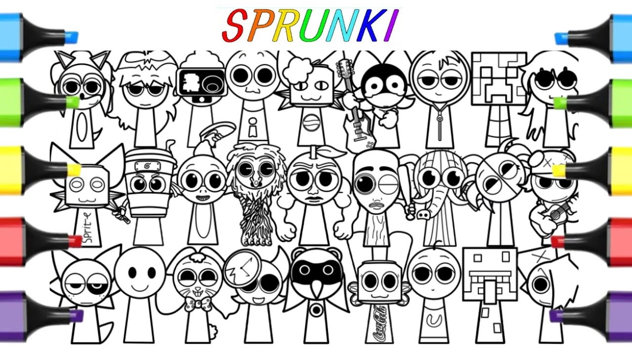 Coloring Sprunki New Big Coloring Pages 🎵 Sprunki Song 🎵Color 🎵 ...
